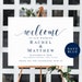 Navy Welcome Wedding Sign Printable Welcome Wedding Template Horizontal ...