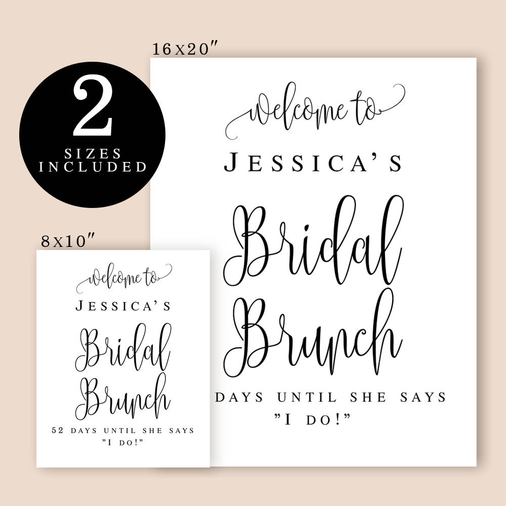 Welcome to bridal brunch sign Editable template pdf Bohemian | Etsy