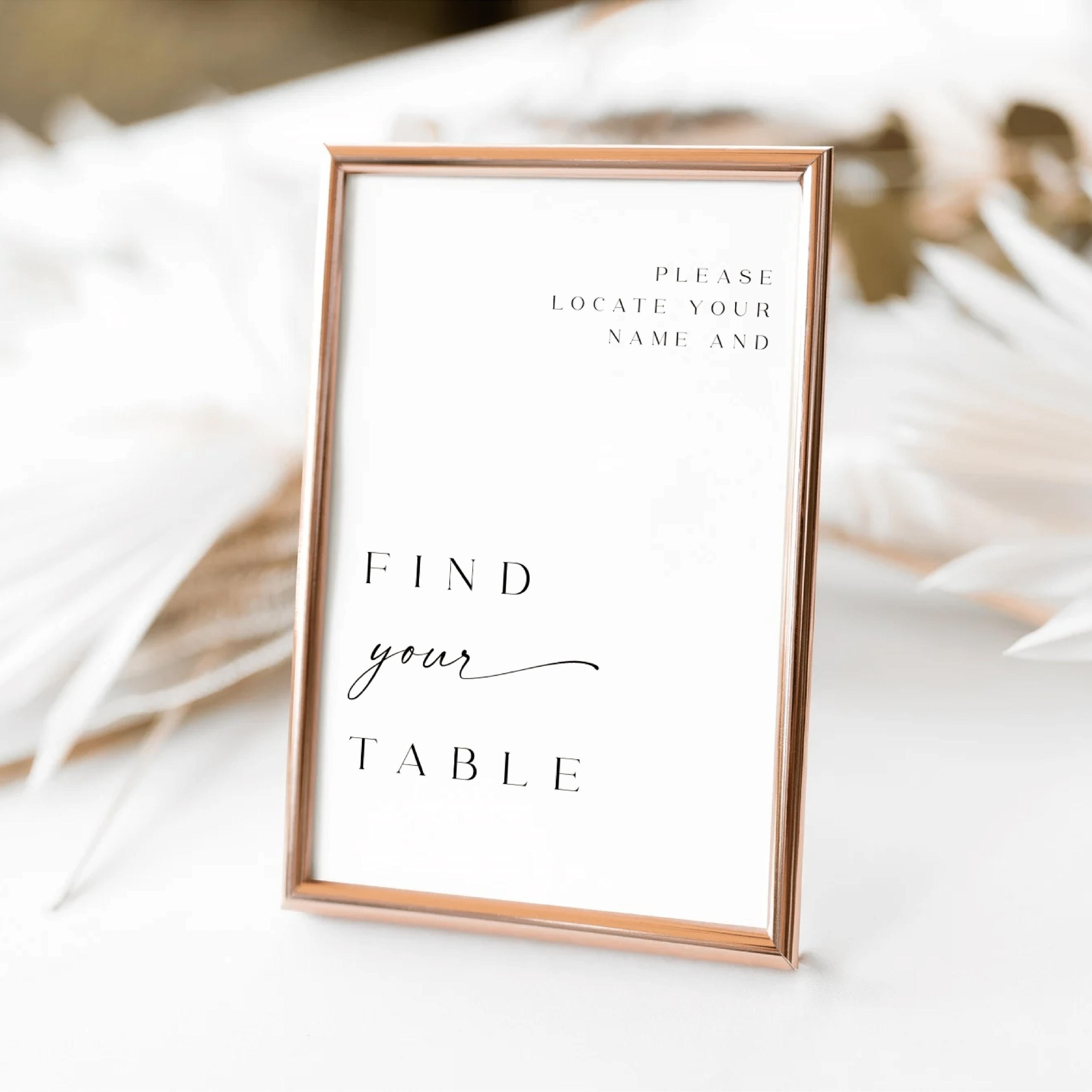 Find Your Table Sign, Please Find Your Seat Wedding Sign, Editable Find ...
