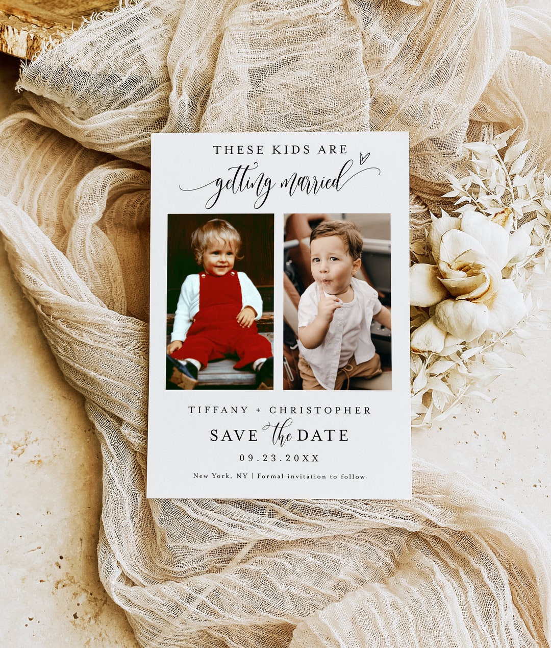 Minimalist Save the Date Template, Kids Save the Date, Wedding Save the ...