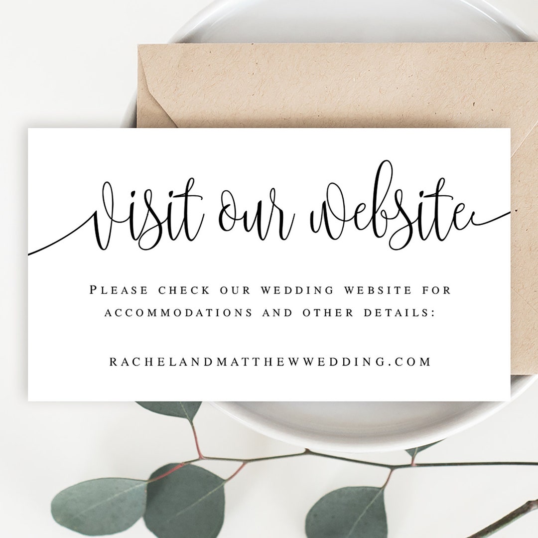Wedding Website Card Insert Template Visit Our Website Card Template ...