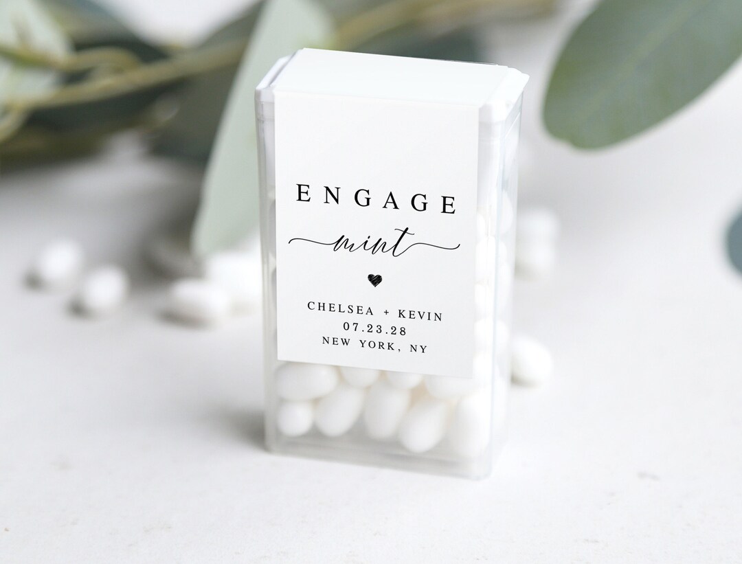 Tic Tac Label Template, Engagement Party Labels, Mint to Be Wraparound ...