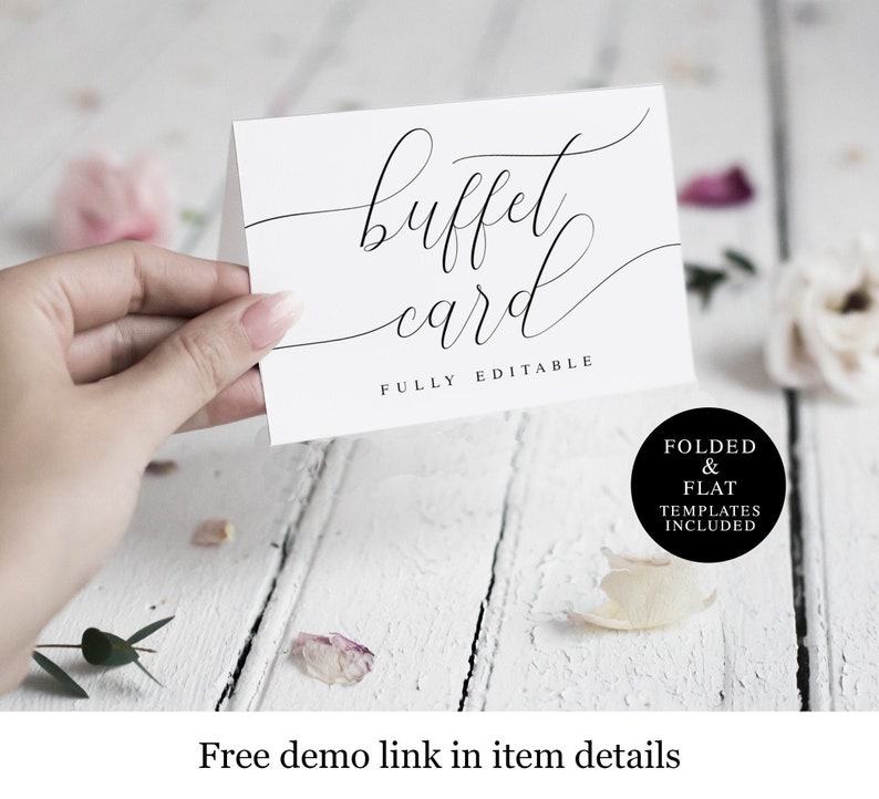 Elegant Food Label For Buffet Printable Card Template | Etsy
