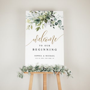 Welcome to Our Beginning Wedding Sign Template, Digital Download ...