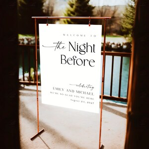 The Night Before Welcome Sign, Minimalist the Night Before Sign ...