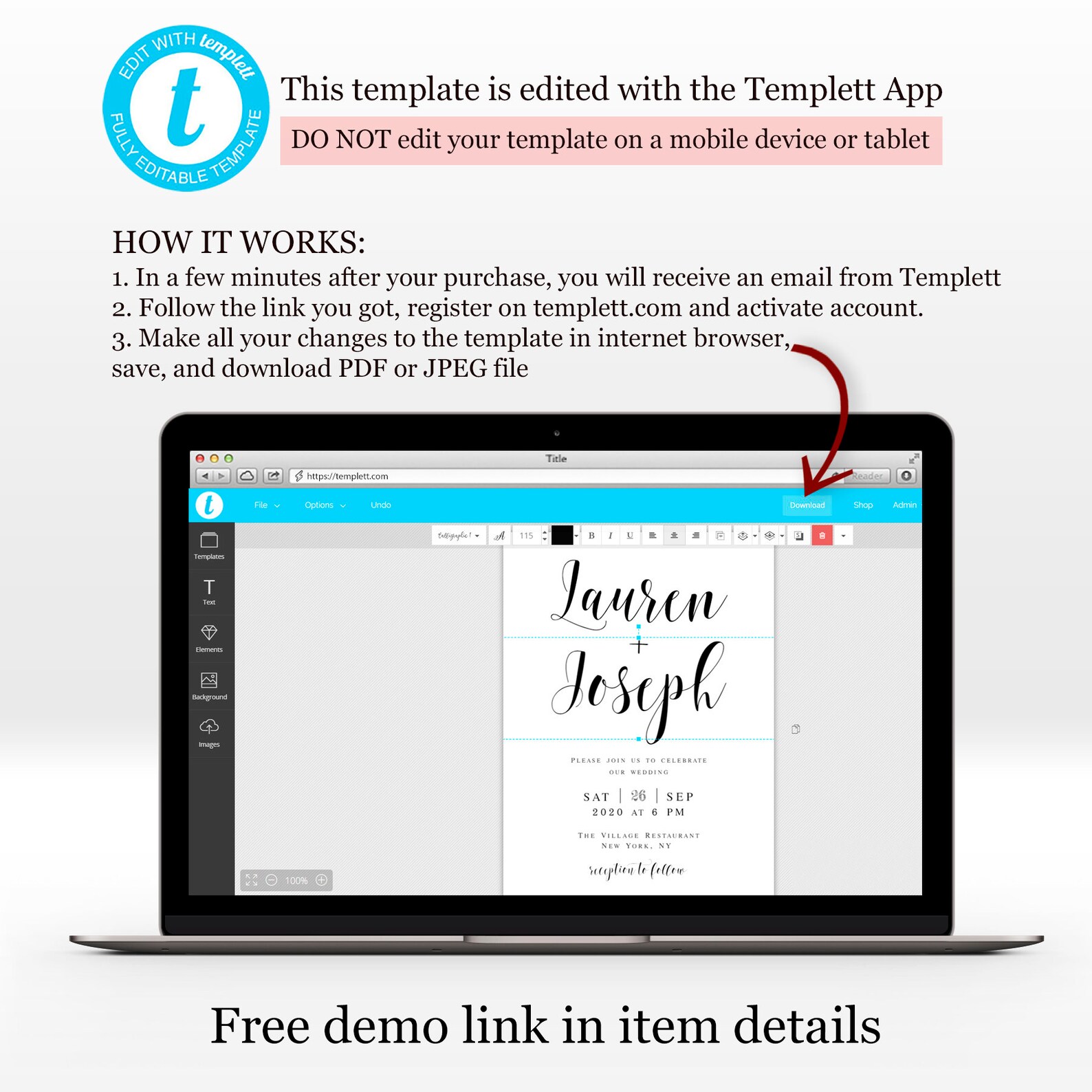 Print at Home Wedding Invitation Packages 100% Editable | Etsy