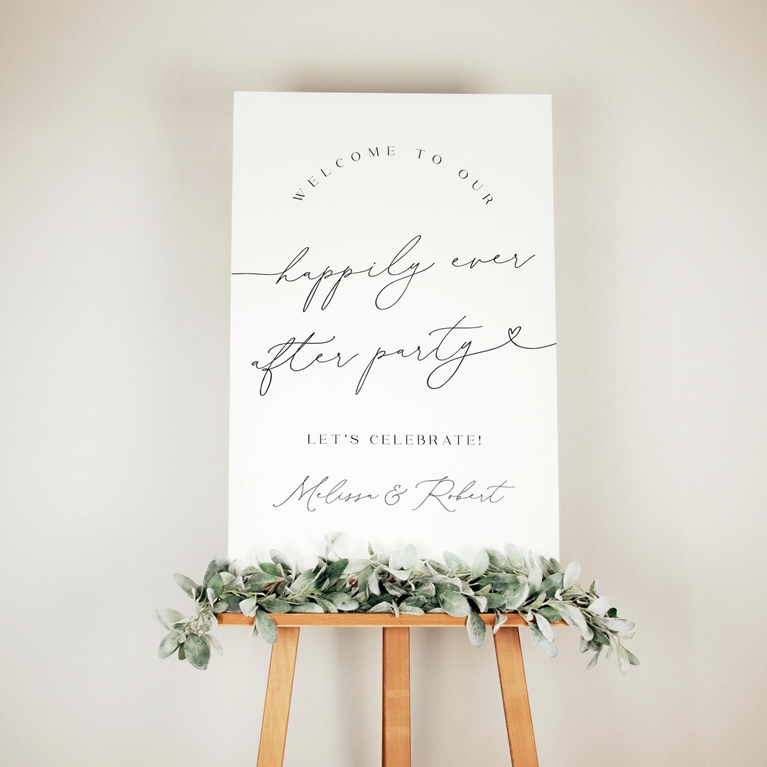 Wedding Welcome Sign Template, Happily Ever After Party Welcome Sign ...
