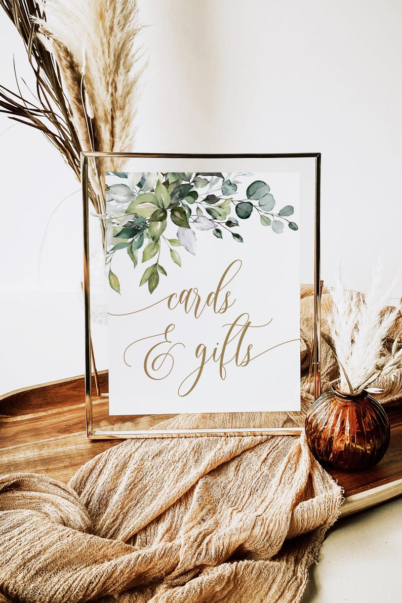 Printed & Shipped Minimalist Cards and Gifts Sign, Modern Wedding Gift ...