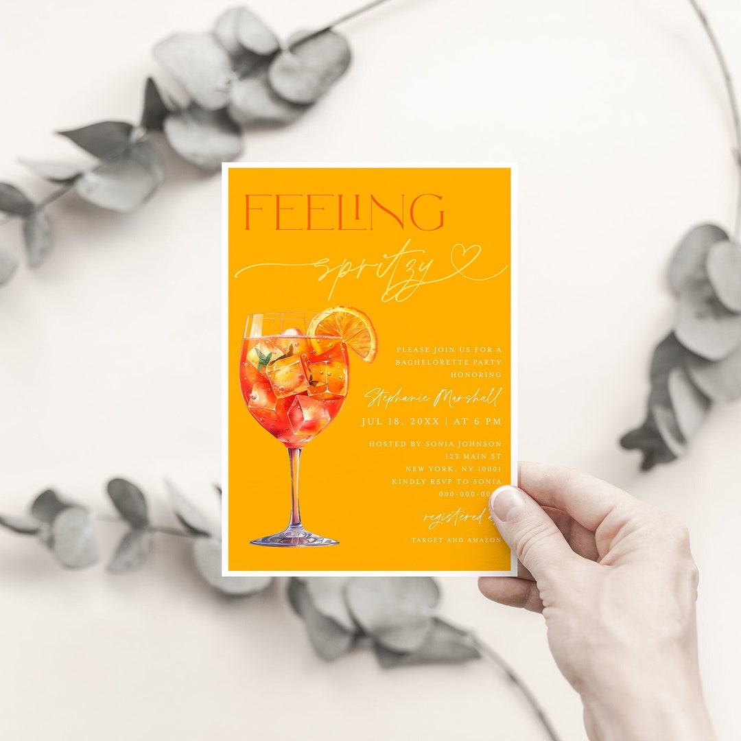 Aperol Spritz Bachelorette Party Invitation, Feeling Spritzy, Aperol ...