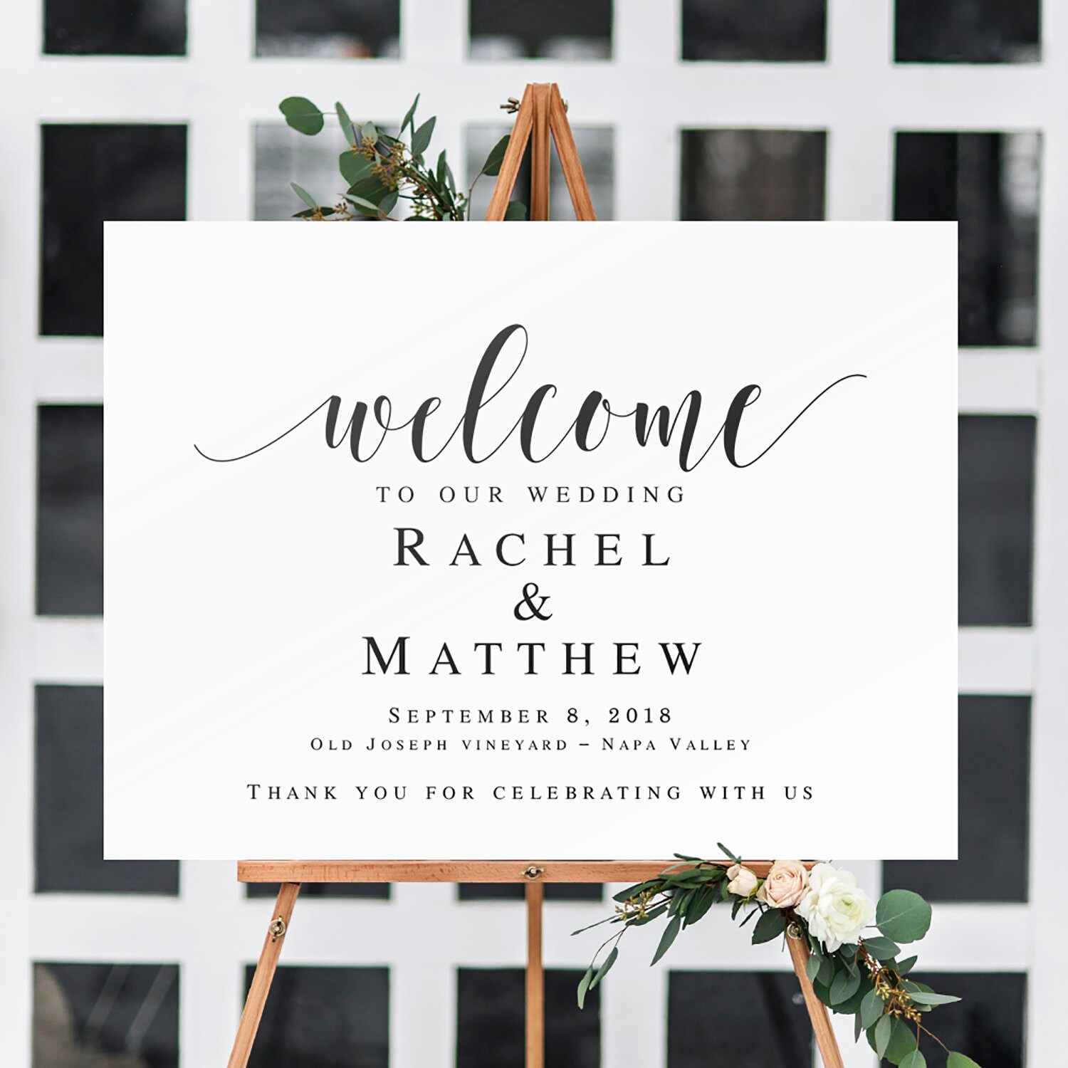 Welcome wedding sign printable Welcome wedding template | Etsy