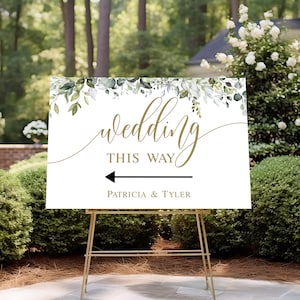 Printable Wedding This Way Sign Template, Wedding Direction Sign ...