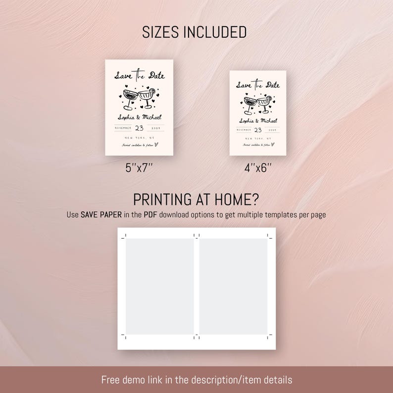 Quirky Save the Date Template, Hand Drawn Wedding Engagement Save the ...