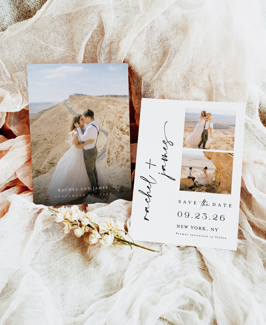 Minimalist Save the Date Template, Wedding Save the Date, Photo Save ...