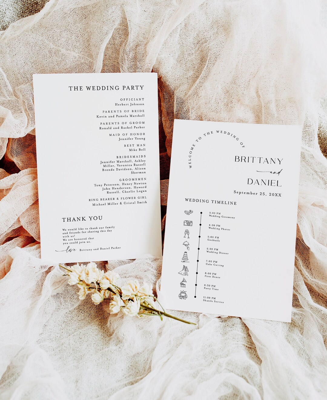 Editable Wedding Program Editable DIY Wedding Program Template Rustic ...