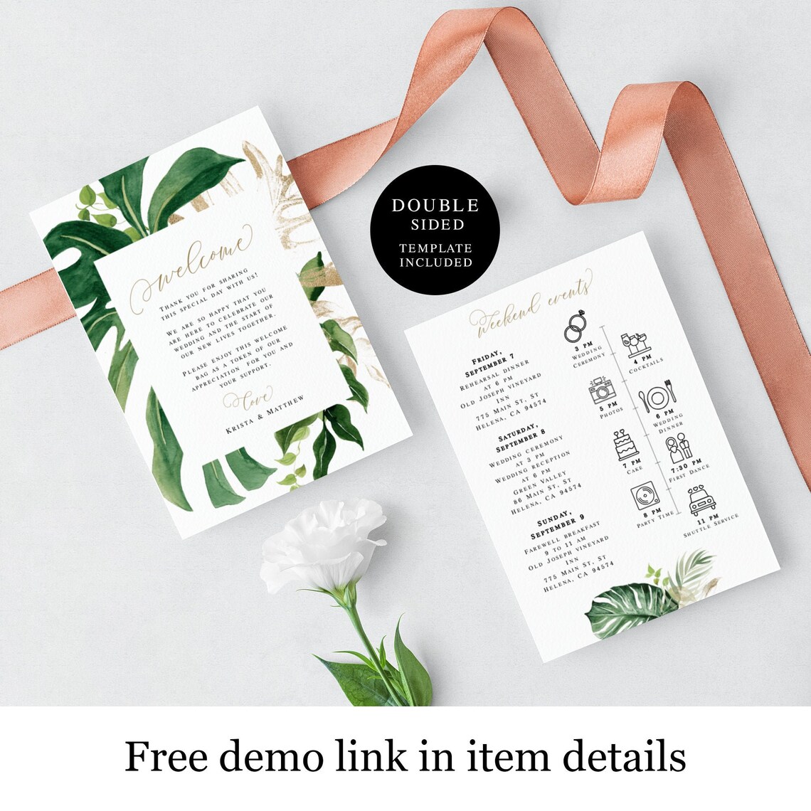 Hotel Welcome Letter Template Itinerary Try Before You Buy - Etsy