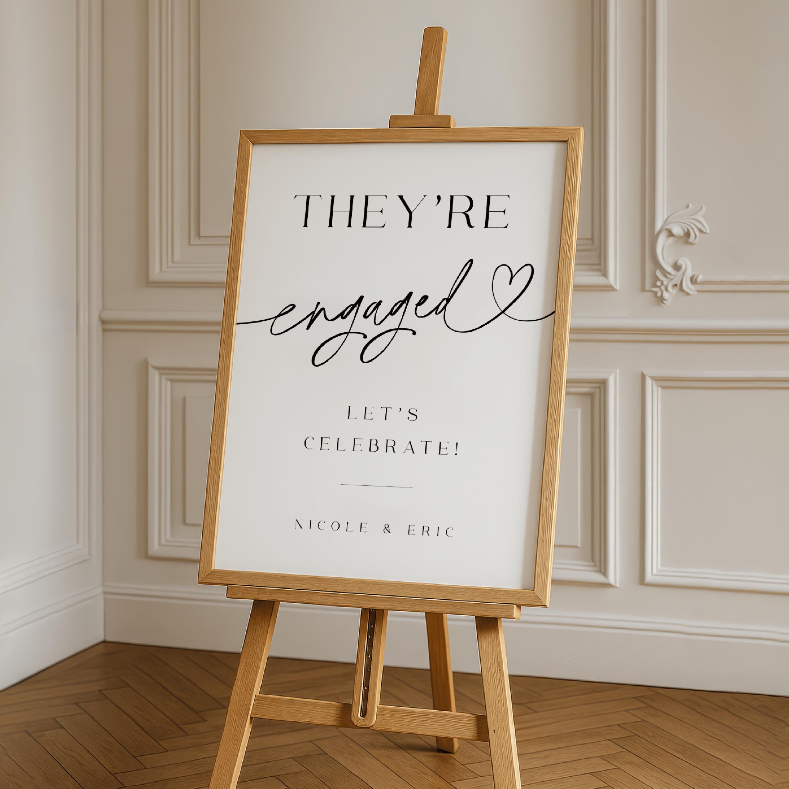 Engagement Party Sign, Engagement Sign for Party, Engagement Signs ...