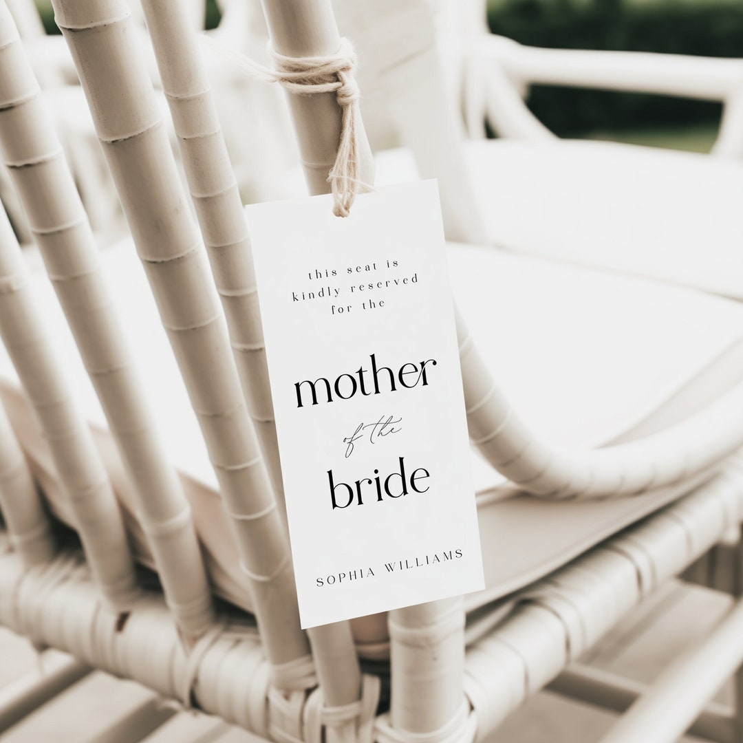 Reserved Seating Tags for Wedding, Reserved Chair Tags, Minimalist ...