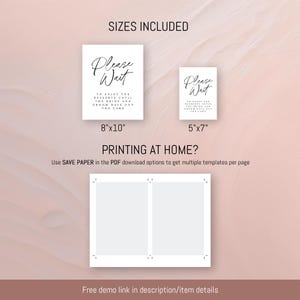 Please Wait Sign, Wedding Cake Table Sign, Dessert Table Closed During ...