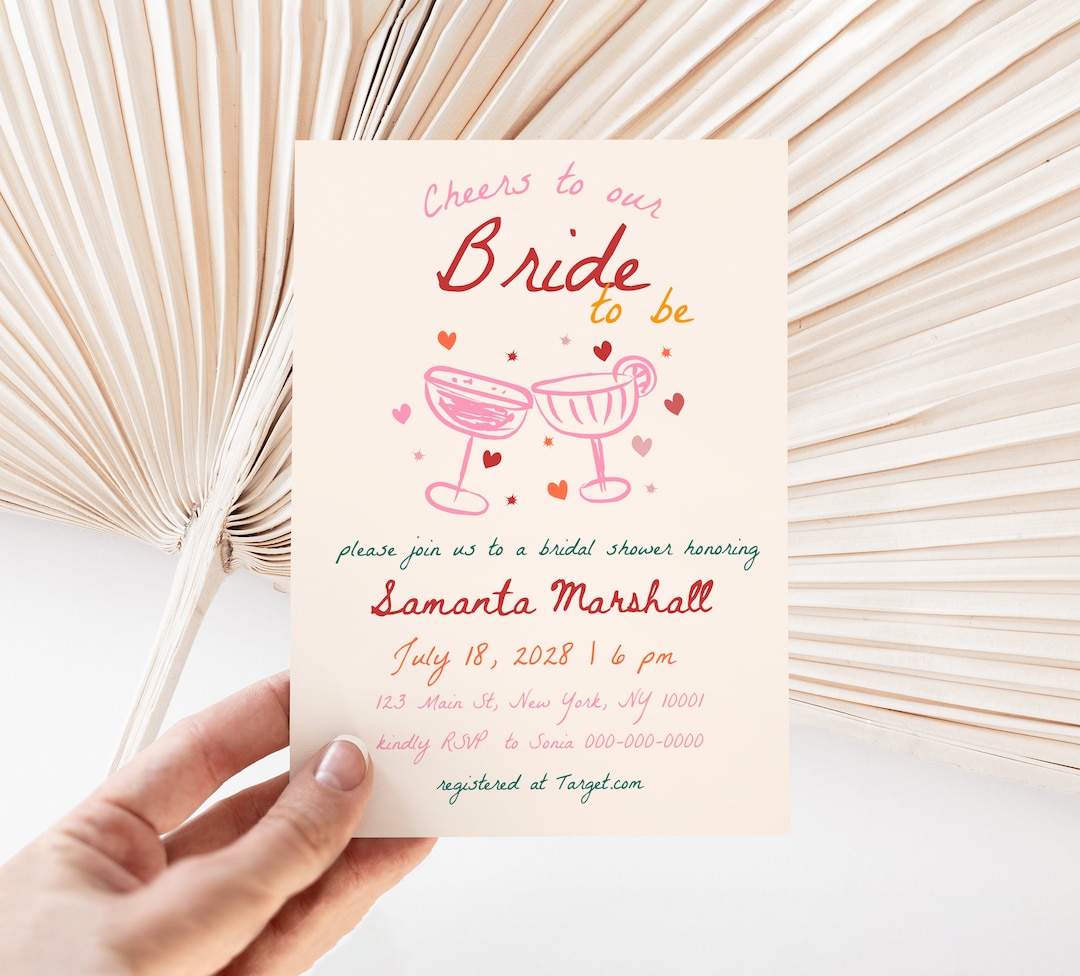 Bride to Be Invitation, Hand Drawn Bridal Shower Invitation, Bride to ...