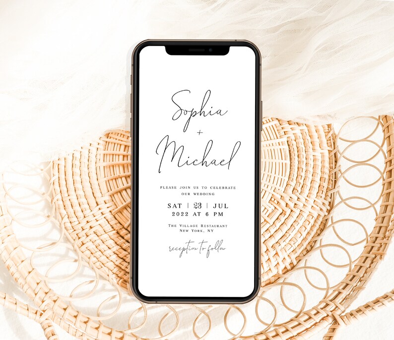 Electronic Invitation Template Text Message Evite Cell Phone - Etsy