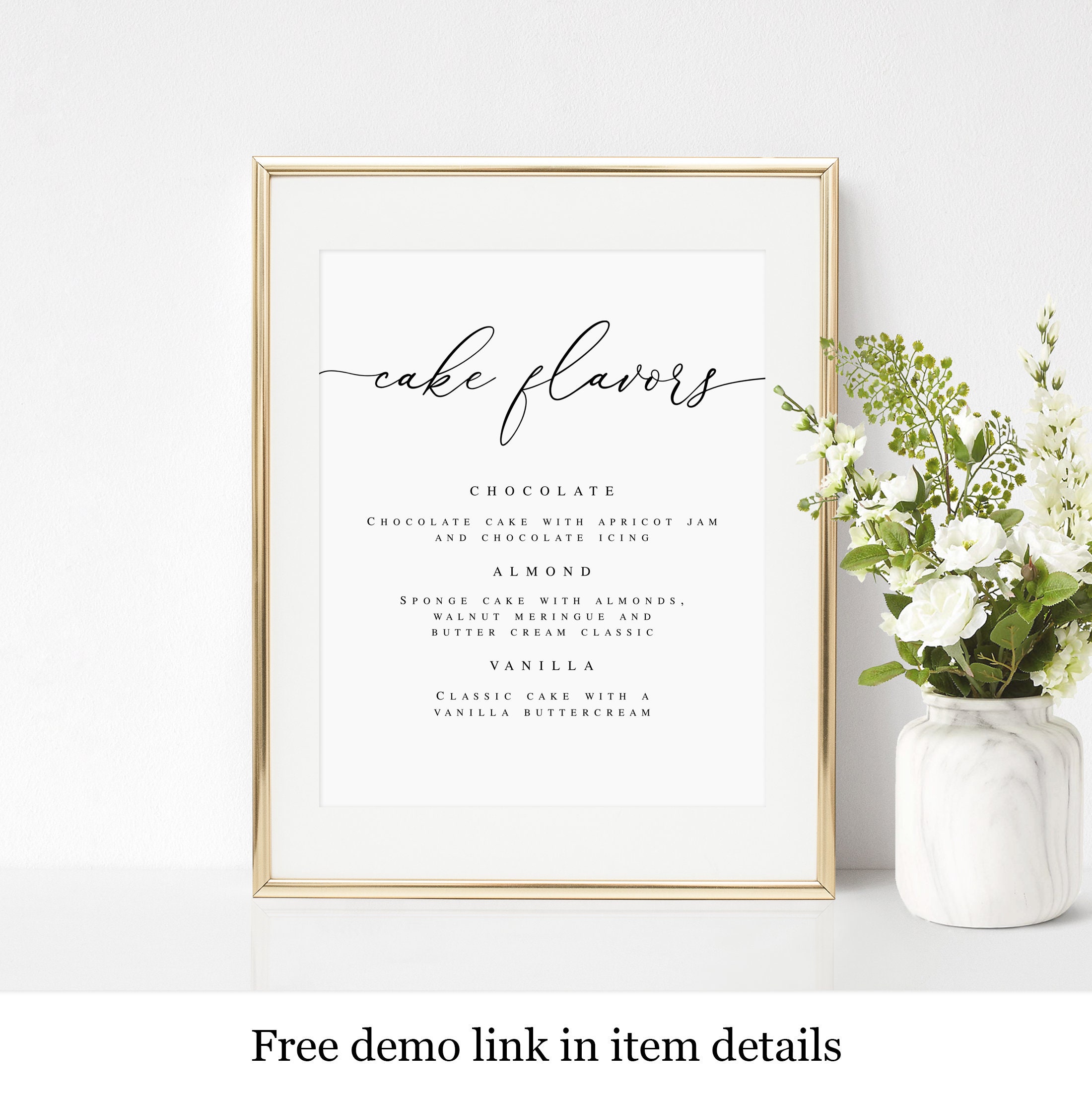 Cake Flavor Menu Sign Template Self-editing Edit With - Etsy Canada