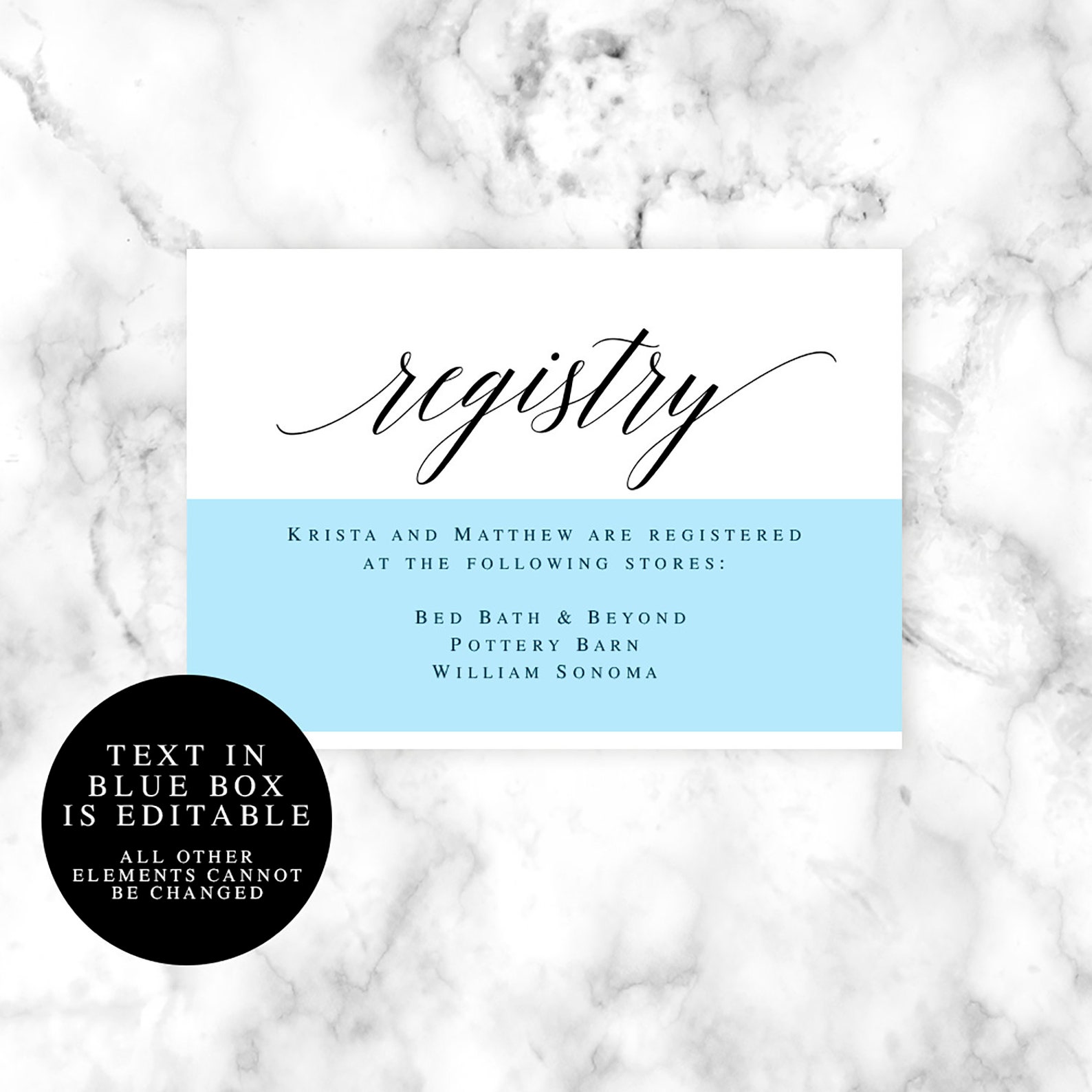 Registry Card Inserts Gift Registry Card Template Wedding - Etsy