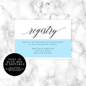 Registry Card Inserts Gift Registry Card Template Wedding - Etsy