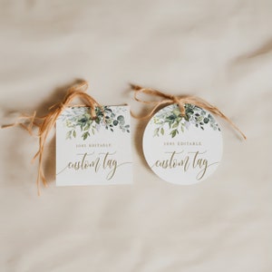Digital Download Custom Tags Template, Self-editing, Wedding Guest Gift ...