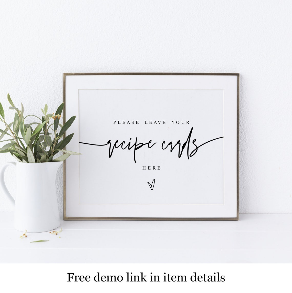 Place Recipe Card Here Sign Instant Download Bridal Shower - Etsy