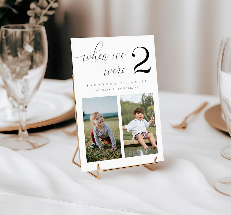 Printed & Shipped Photo When We Were Age Wedding Table Numbers ...