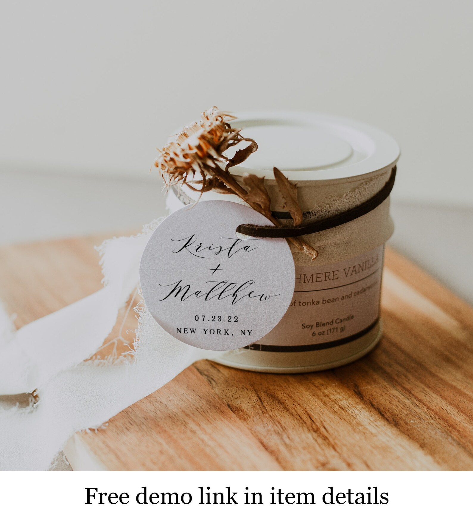 Editable Wedding Favor Label Template, Circle Gift Tags, Round Stickers ...