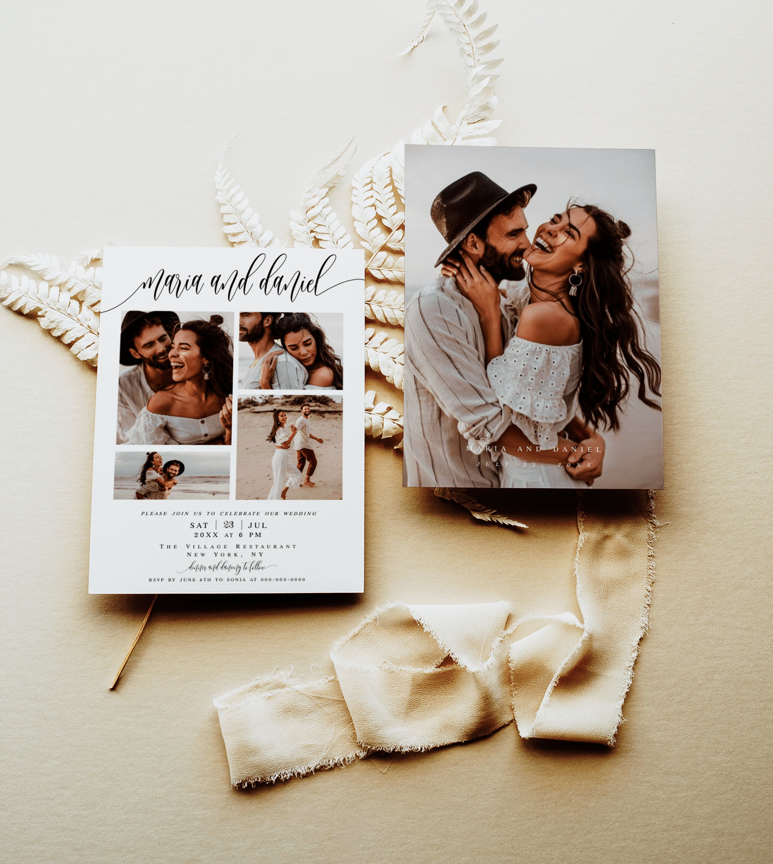 Photo Collage Wedding Invitation, Template Download, Create Your Own ...