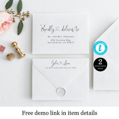 DIY Wedding Envelope Addressing Template Printable Wedding - Etsy