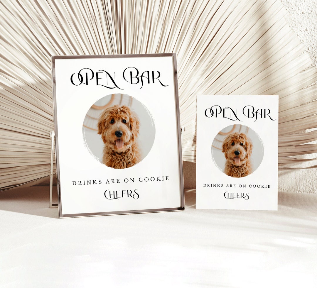 Open Bar Sign Template, Open Bar Dog Sign, Pet Open Bar Sign for ...