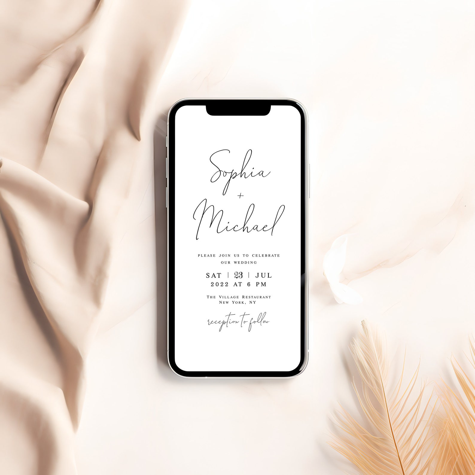 Electronic Invitation Template, Text Message Evite, Cell Phone Invite ...
