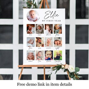 First Birthday Photo Sign Template, Instant Download, Templett, 1st ...