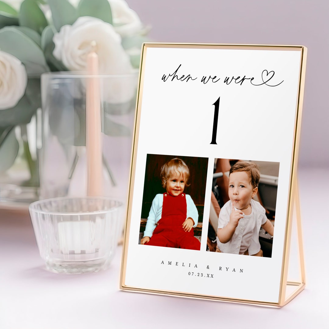 Photo Table Numbers Wedding, Minimalist Table Numbers Template, When We ...