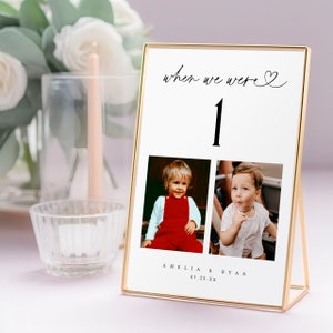 Photo Table Numbers, When We Were Age Table Numbers, Wedding Photo ...
