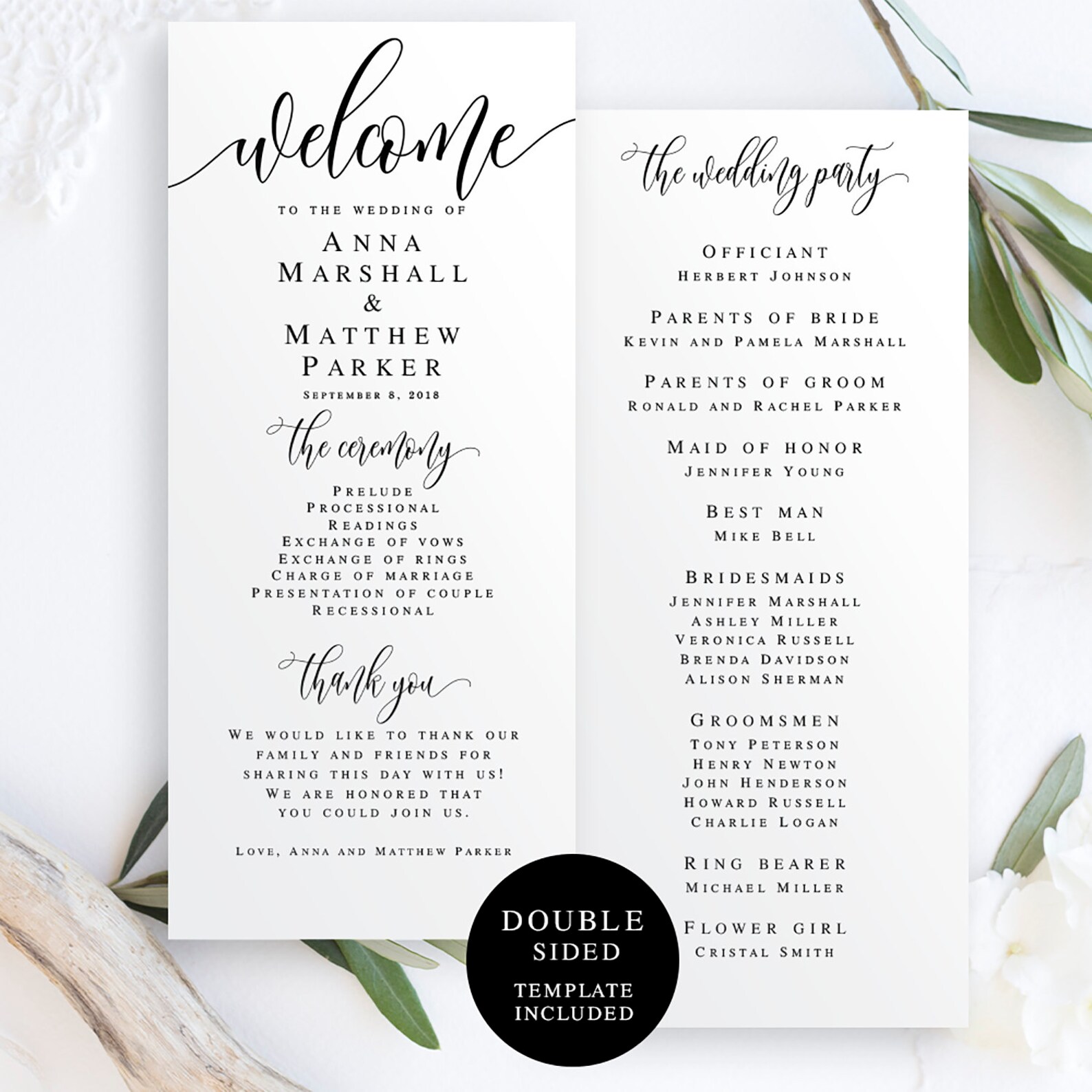 Wedding Programs Instant Download Editable Template Welcome - Etsy