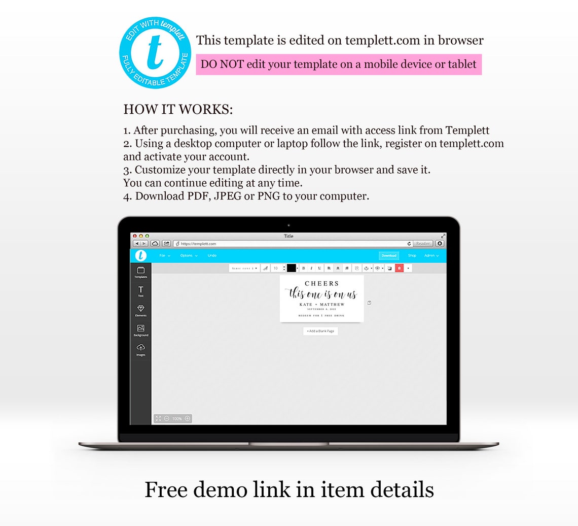 Editable Drink Tokens Template Drink Ticket Drink Voucher - Etsy