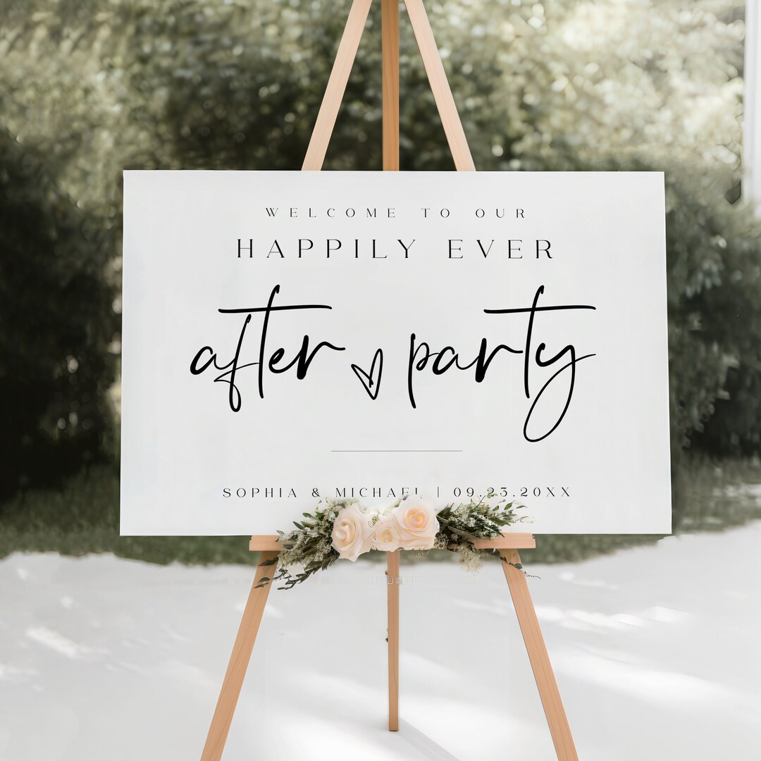 Wedding Welcome Sign Template, Happily Ever After Party Welcome Sign ...