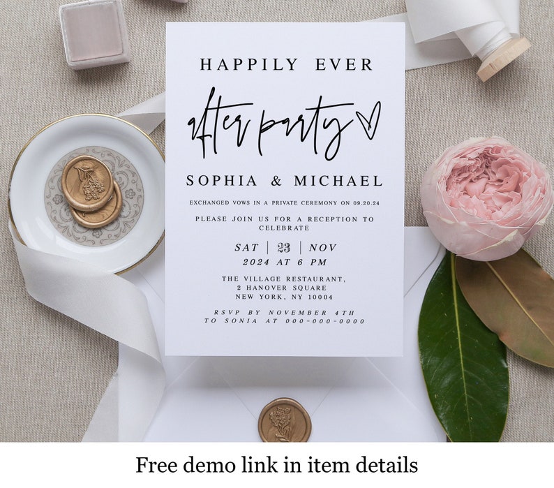 Happily Ever After Party Invitation Reception Party Template | Etsy