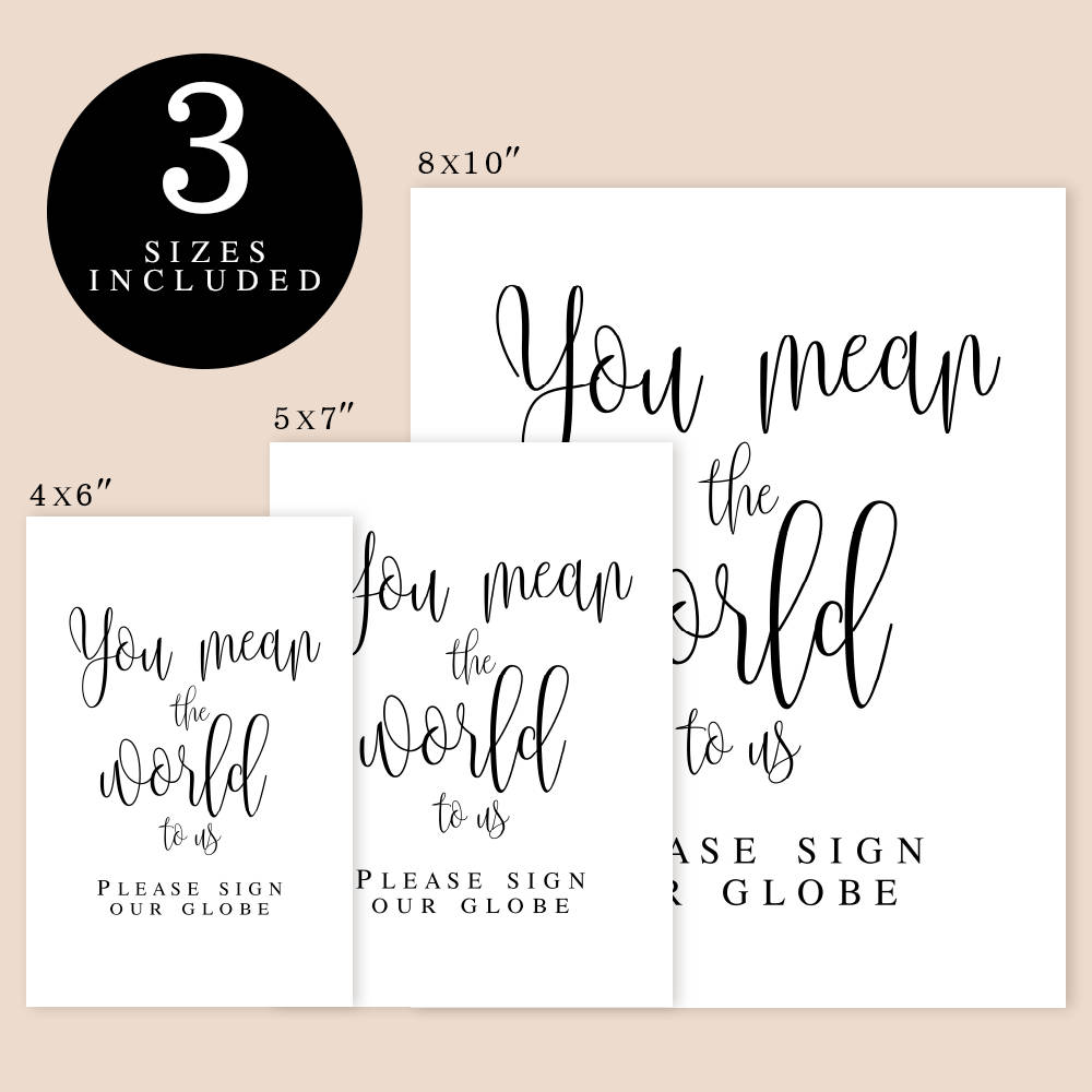 You Mean the World to Us Sign You Mean the World to Us Guestbook Please ...