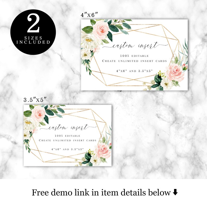 Geometric Wedding Detail Insert Template Templett Instant - Etsy