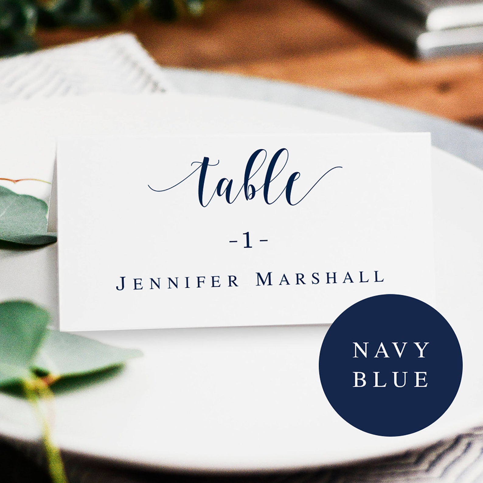 Navy Editable Placecards Navy Place Cards Template Navy Blue | Etsy
