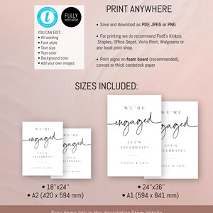 Engagement Sign, Printable We Are Engaged Sign, Engagement Party ...