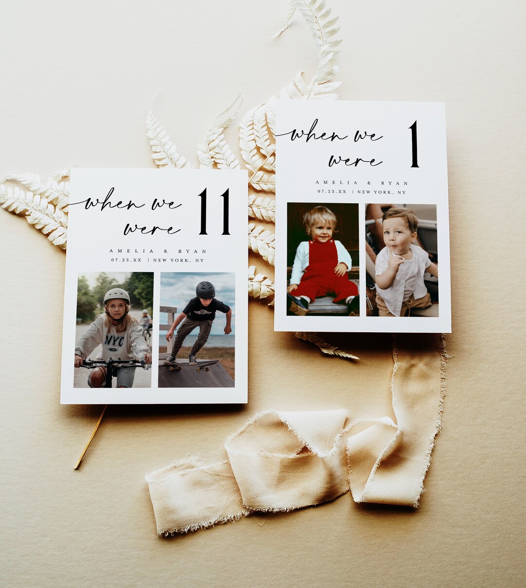 Photo Table Numbers Wedding, Minimalist Table Numbers Template, When We ...