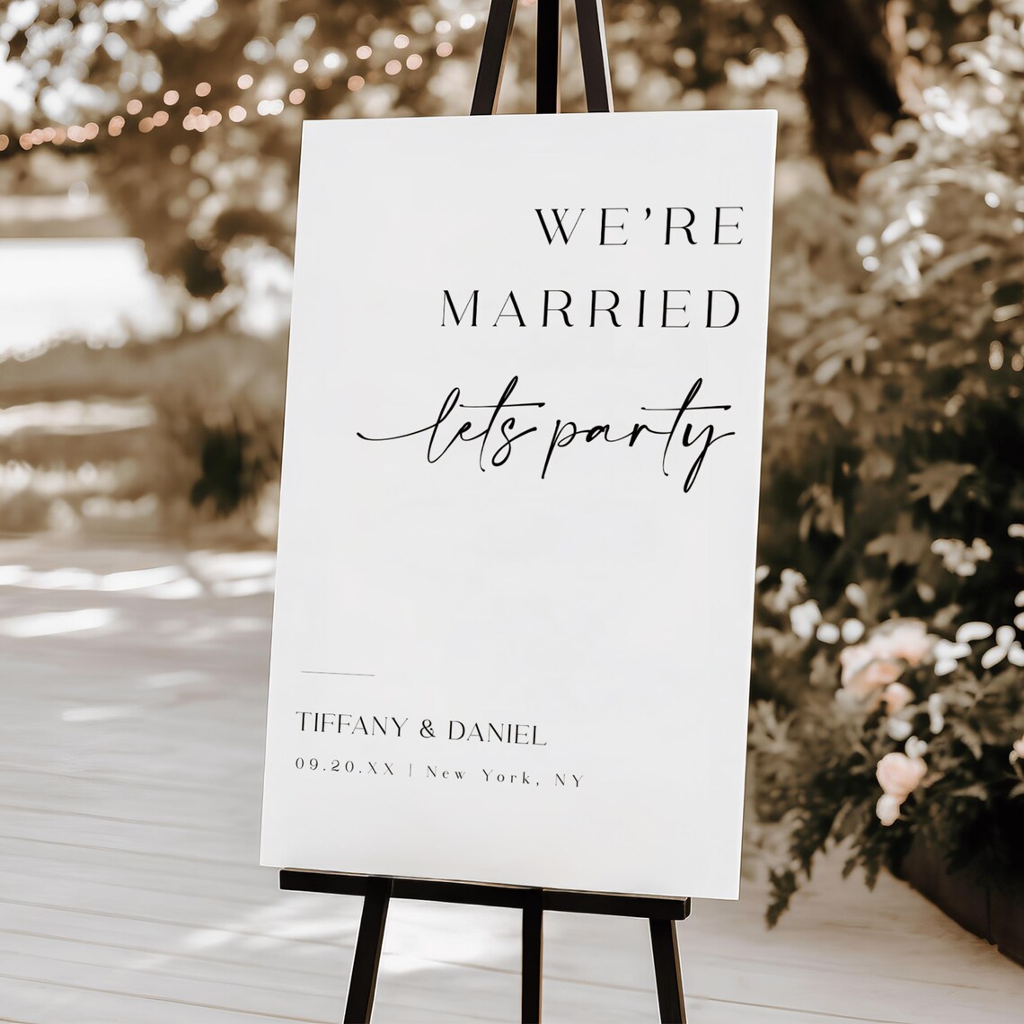 We're Married Let's Party Sign, Reception Welcome Sign, Welcome to Our ...