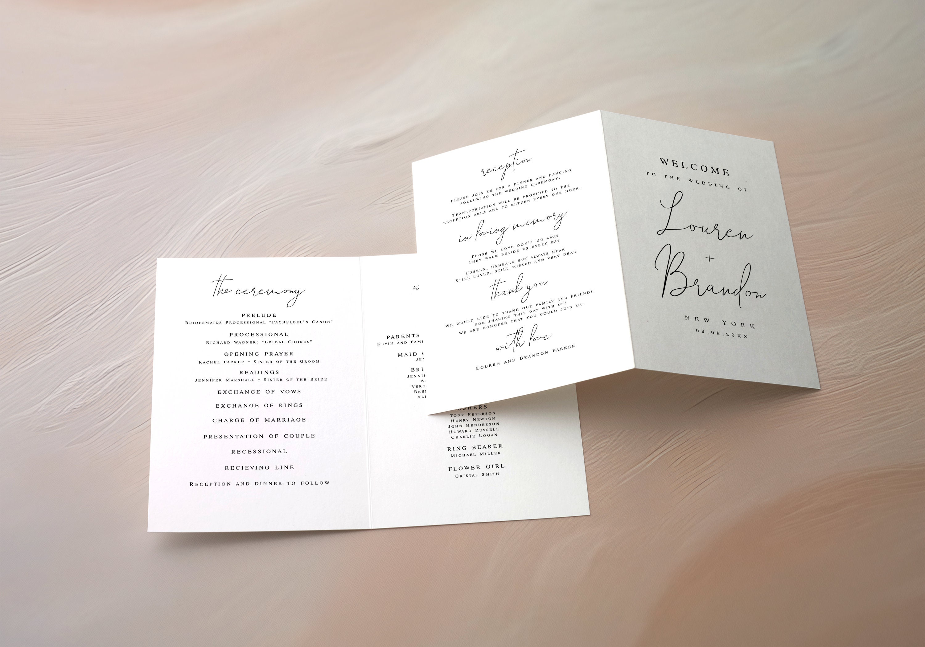 Printable Wedding Program Template Download Editable Wedding Program We ...
