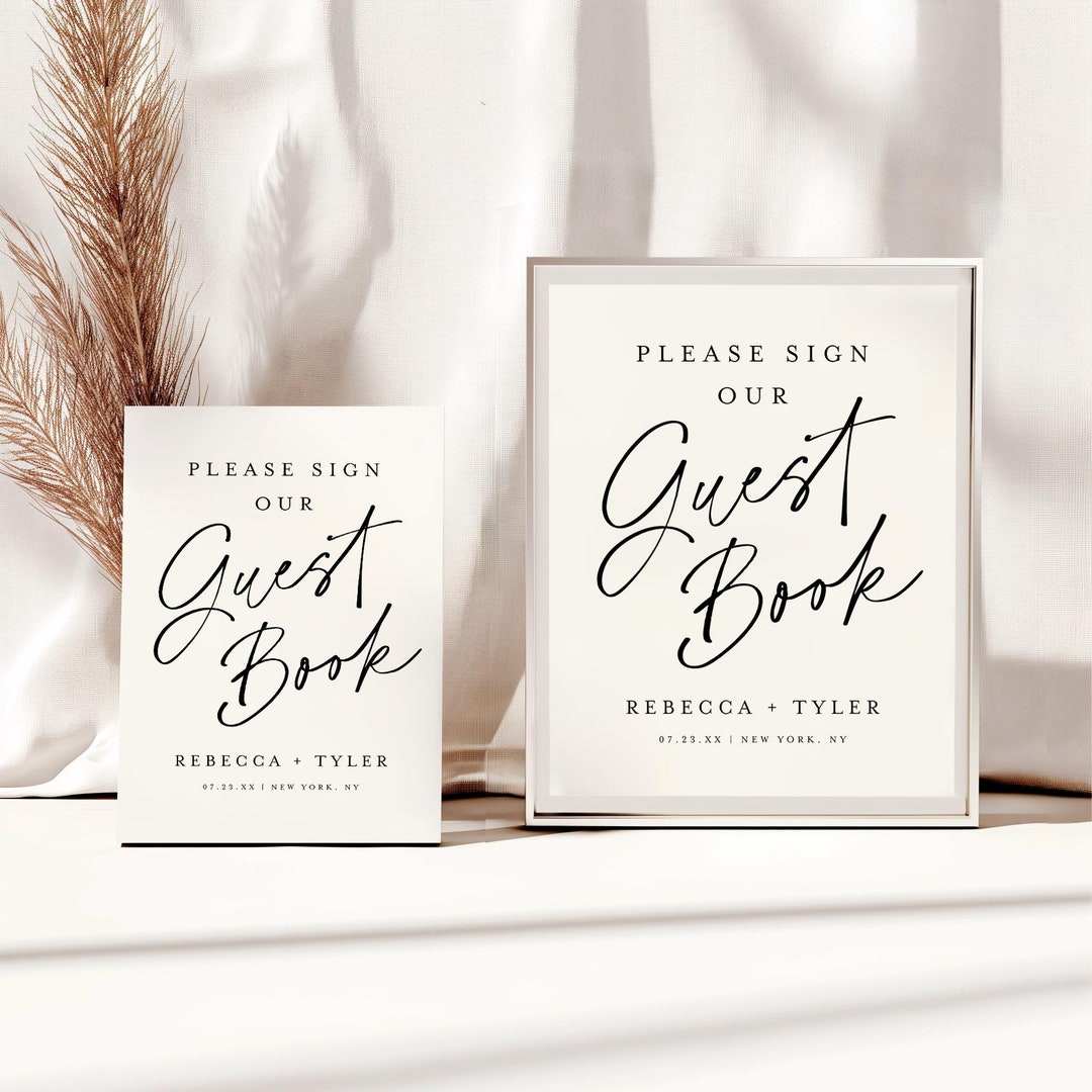Please Sign Our Guest Book Sign Template, Editable Please Sign Our ...